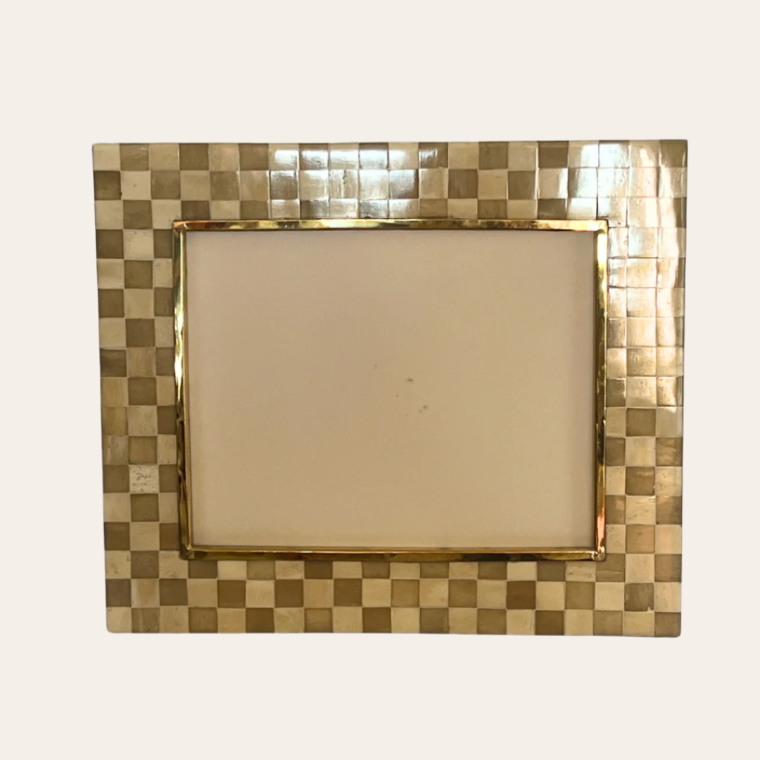 Large Photo frame | Beige & White | Chequered – Tooka
