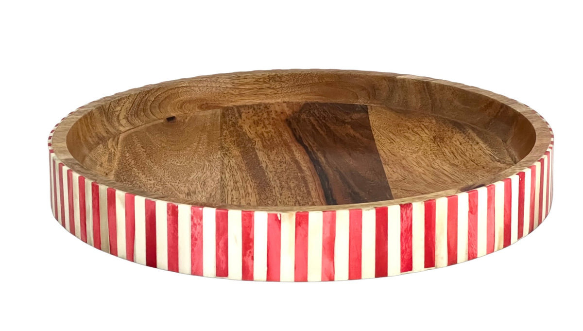 Round Inlay Tray | Ruby Red | Striped – Tooka