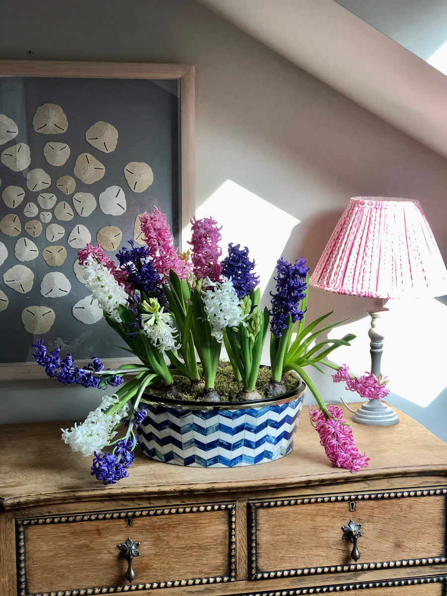 Round Inlay Planter | Large | Navy Blue | Chevron – Tooka