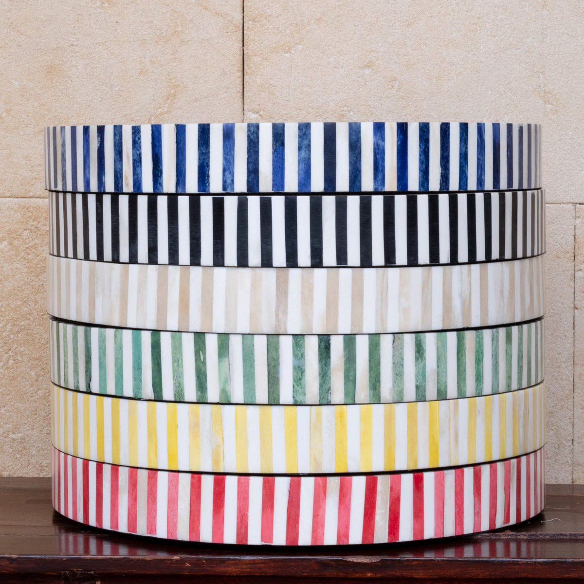 Round Inlay Tray | Yellow | Striped – Tooka